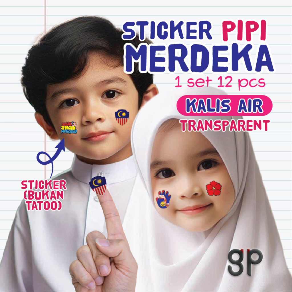 💥2024💥 Sticker Pipi Tema Merdeka NEW DESIGN | Bukan Face Tatoo Tetapi ...