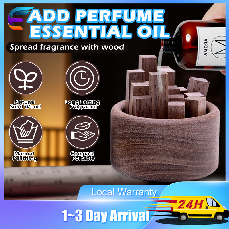 Aroma Wood Diffuser Essential Oil Diffuser Aromatherapy Cylinder Beech ...