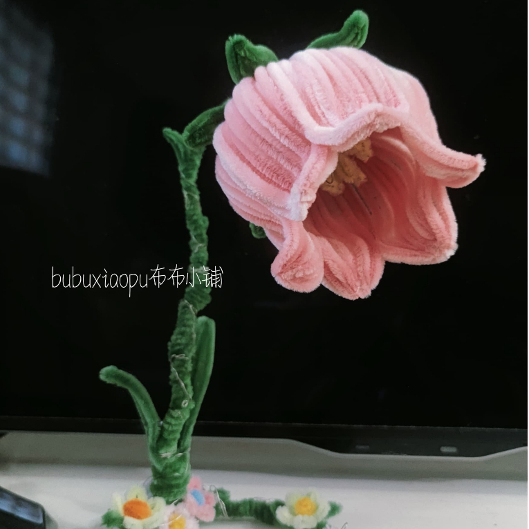 DIY Pipe Cleaner Bell Orchid Table Lamp Twisted Stick Bouquet Handmade ...