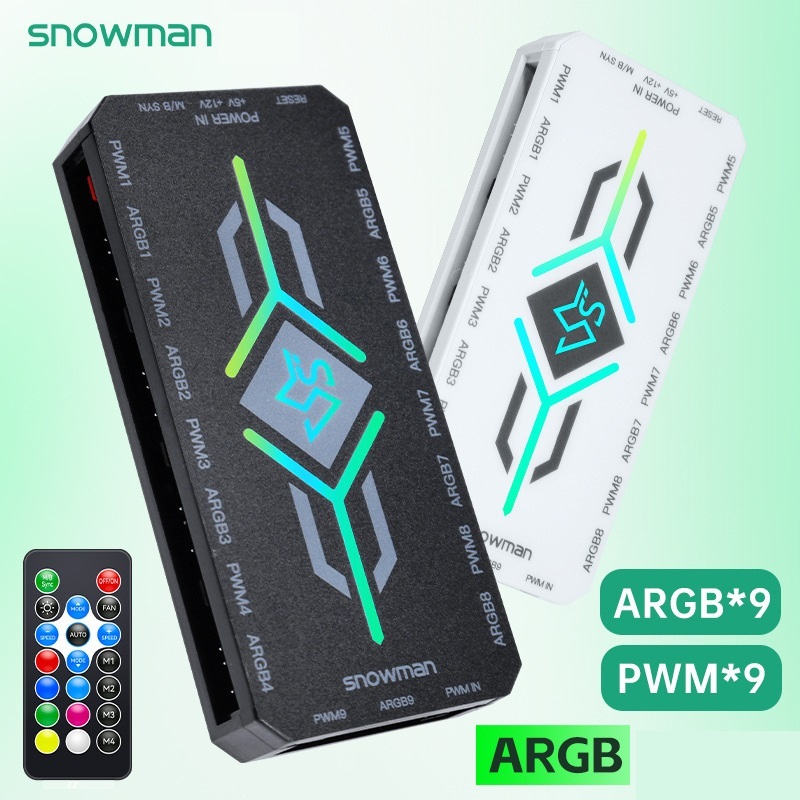 Snowman ARGB Hub ( 5V 3PIN ARGB + 4 Pin PWM ) PC Case CPU Fan ...