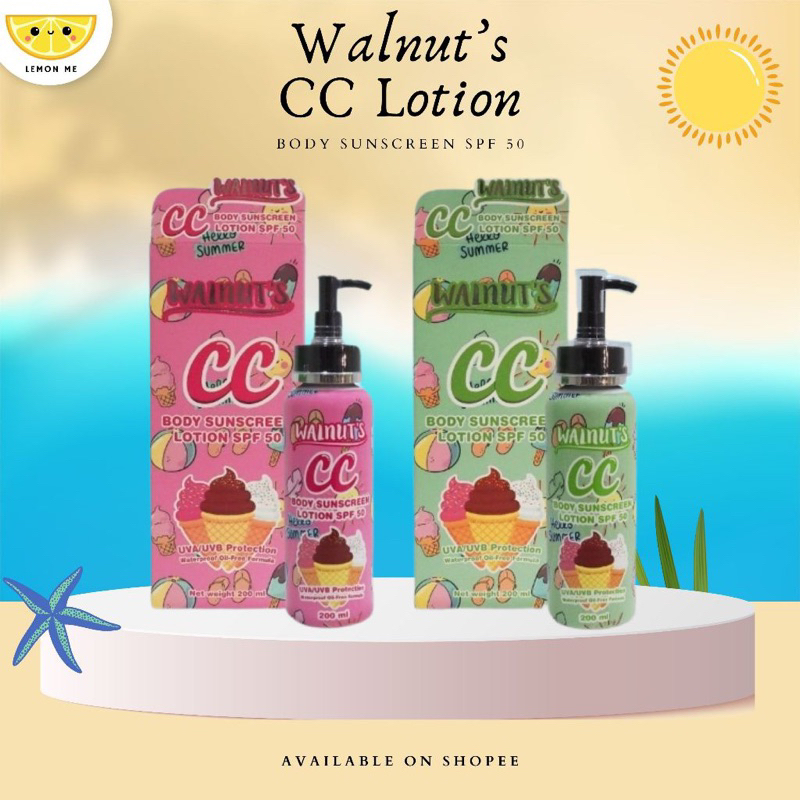 Walnut’s CC Instant Whitening Body Sunscreen Lotion SPF50 | Shopee Malaysia