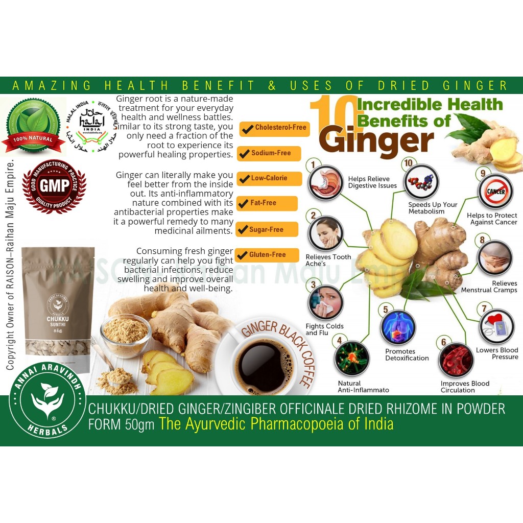 CHUKKU/DRIED GINGER/ZINGIBER OFFICINALE DRIED RHIZOME IN POWDER FORM ...