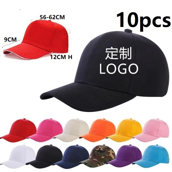 (10pcs) Unisex Plain Baseball cap plain cap High Quality 100% Polyester ...