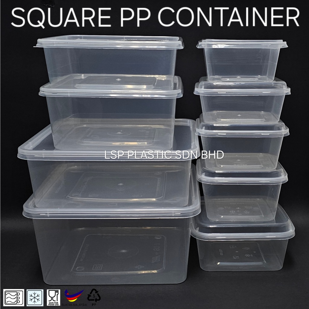 Disposable Square PP COntainer / Container Segi Empat / Bekas Segi ...