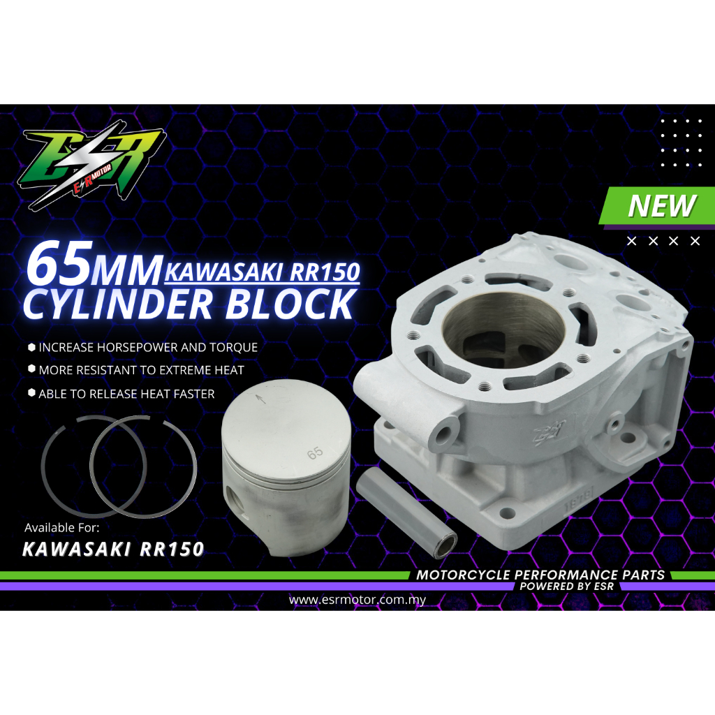ESR MOTOR RACING BLOCK DAN PISTON FOR KAWASAKI RR150 | Shopee Malaysia
