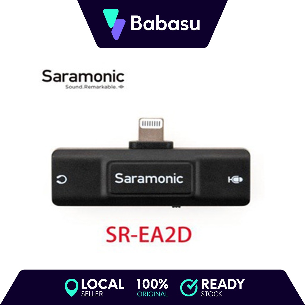 Saramonic SR-EA2D Lightning Audio Interface with 3.5mm TRS / TRRS Mic ...