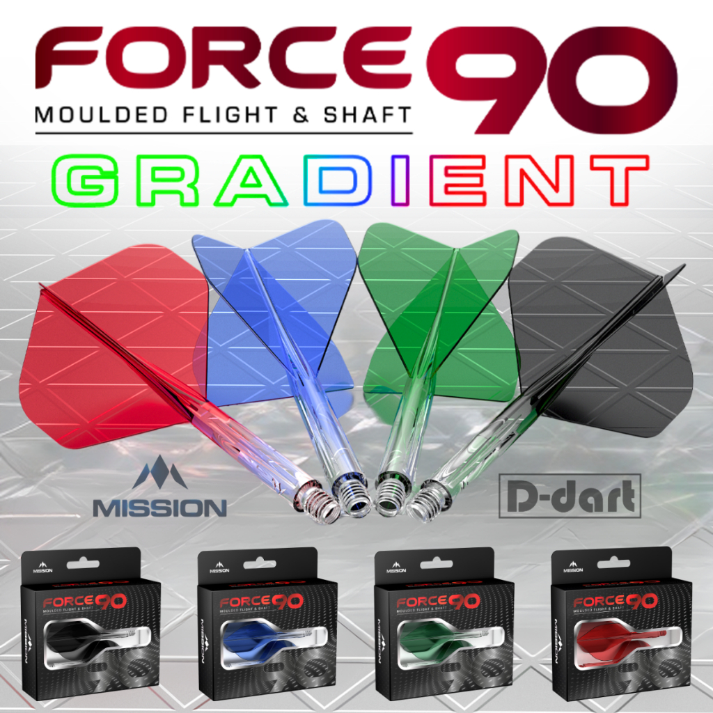 Mission Darts Flight - FORCE 90 No.2/No.6/Slim Hard Material Integrated ...