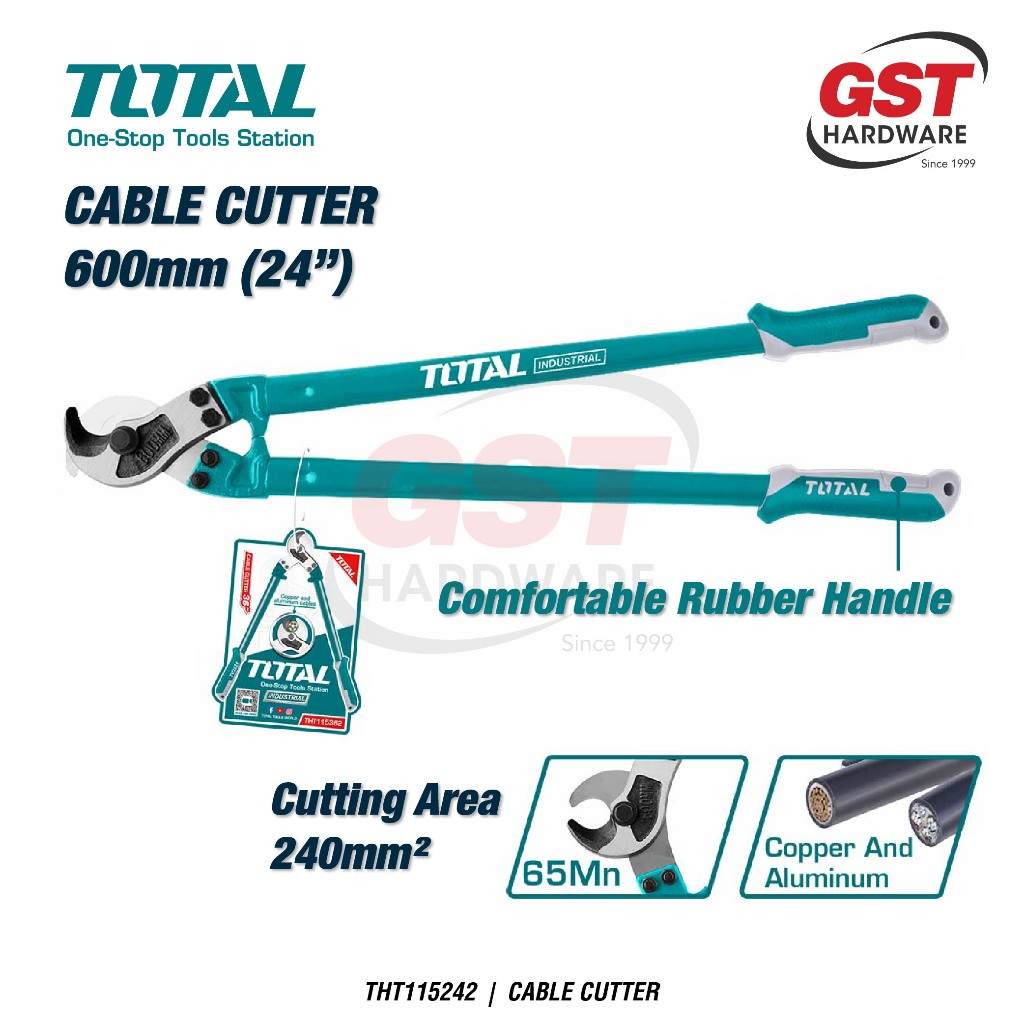 TOTAL 24" Cable Cutter THT115242 Cutter Plier Diagonal Cutter Wire ...