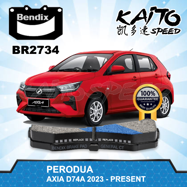 Bendix Front Brake Pad DB2734 Perodua Axia 1.0 D74A A300 2023 2024 ...