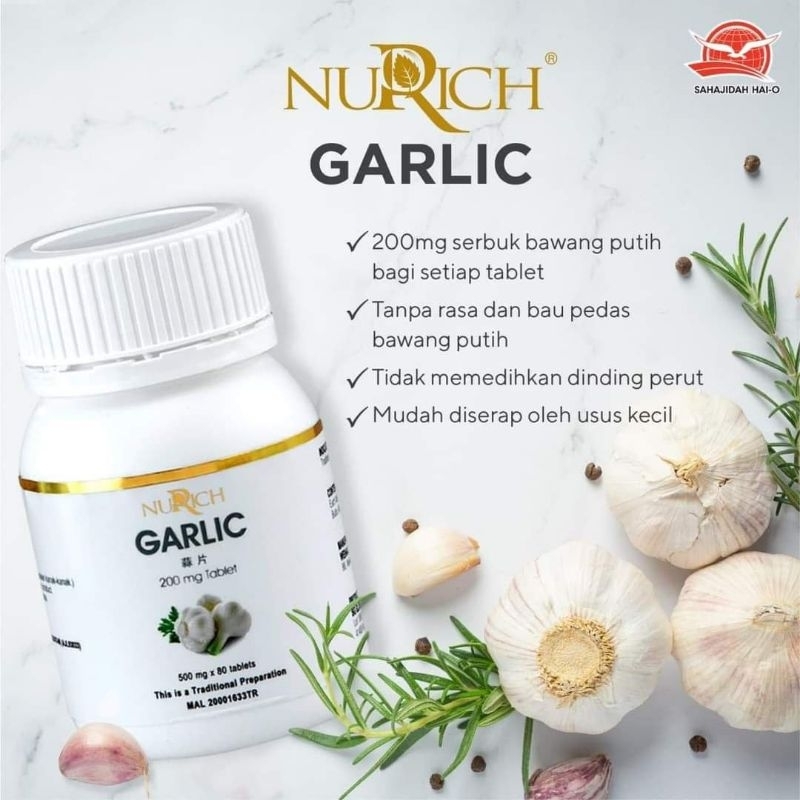 Nurich Garlic 300mg Enteric Coated Tablet | Shopee Malaysia