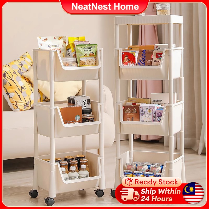 Storage Rack With Wheels Removable Snack Toy Storage Rack Multi ...