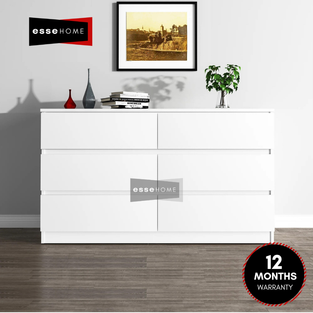 EsseHome 6 Layer Chest Drawer Papan Tebal Almari Laci Almari Baju 6 ...