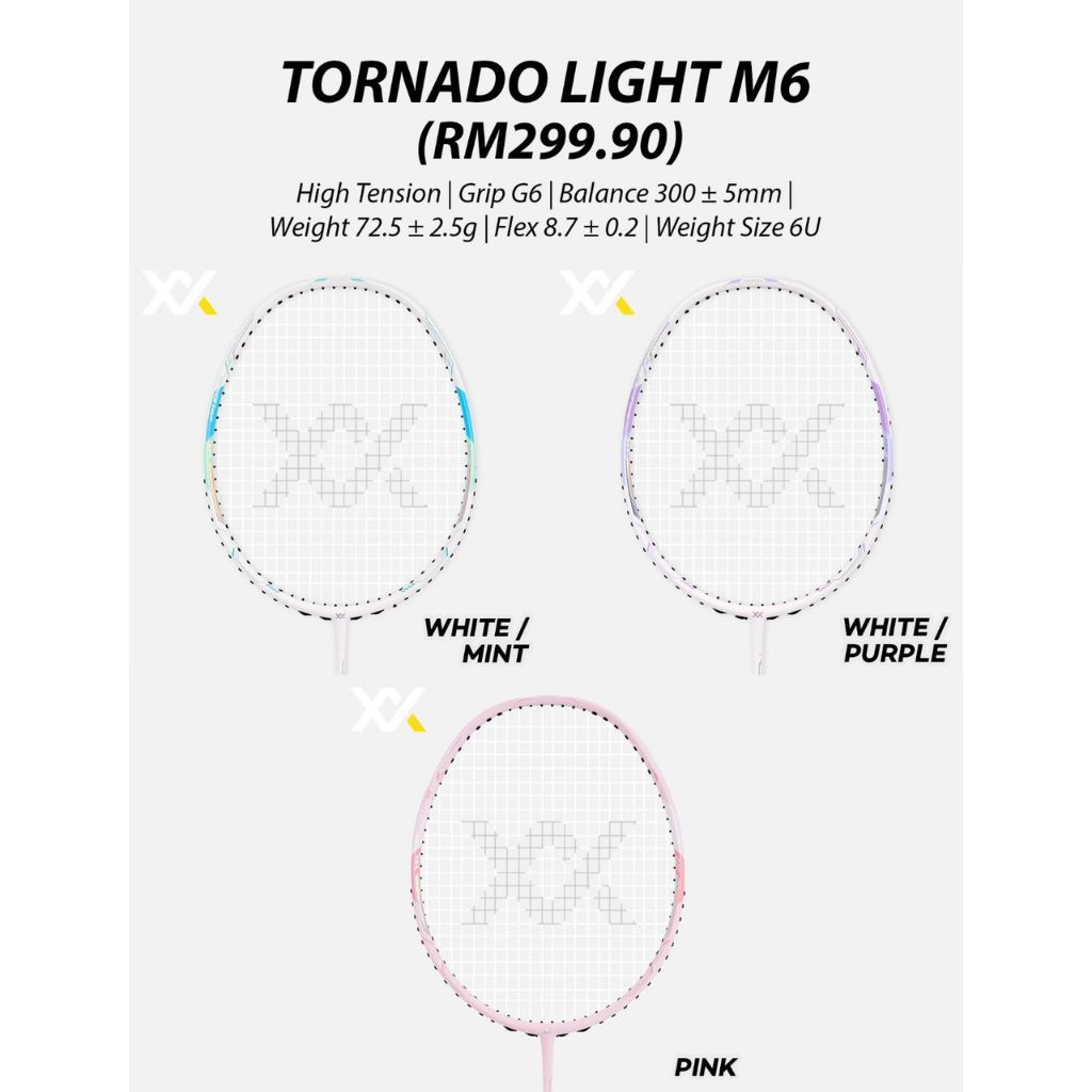 MAXX BADMINTON RACKET -TORNADO LIGHT M6 (100% ORIGINAL) (6U) | Shopee ...