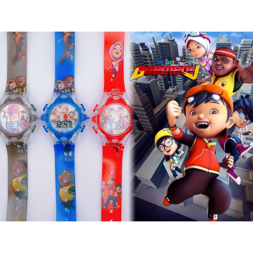 (K53A) Jam Tangan Boboiboy Muzik Lampu / Cartoon Light Music Kids Watch ...