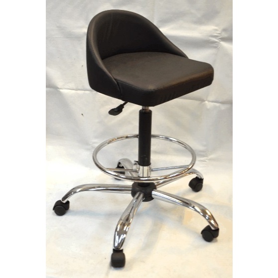 Bar stool with backrest -adjustable height from 59 to 85cm, 5 prong ...