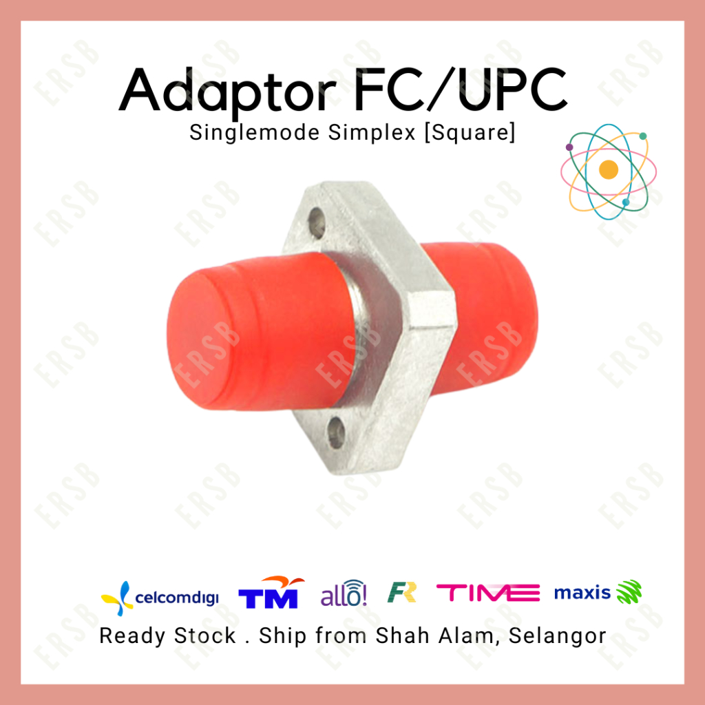 Adaptor Fiber Optic Adapter, FC-FC Singlemode Simplex (metal) | Shopee ...