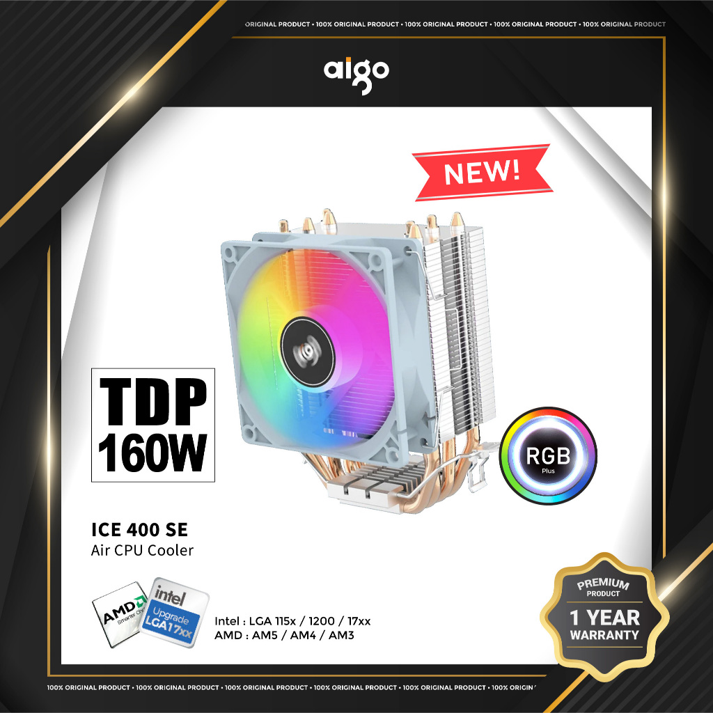 aigo ICE 400SE CPU Air Cooler with 9cm RGB Fan TDP160W | Shopee Malaysia