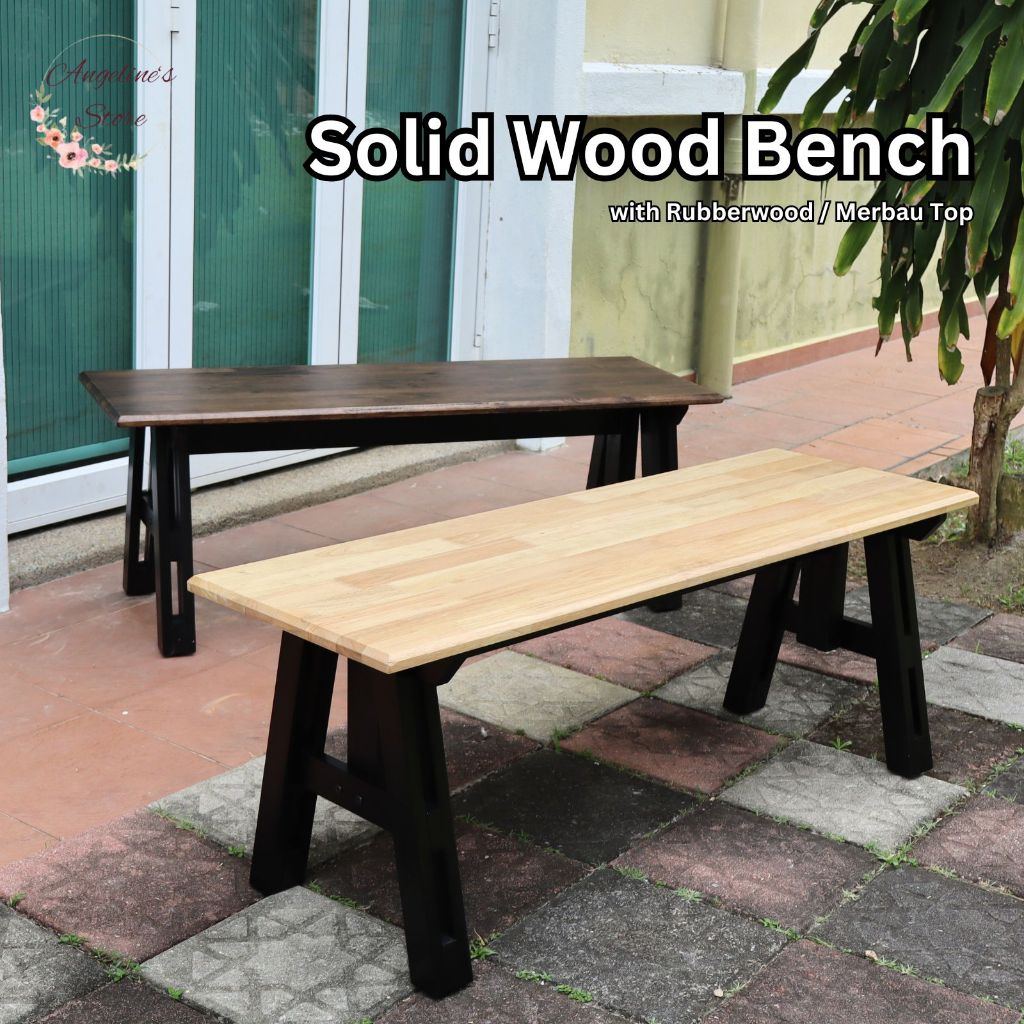 Solid Wood Bench made of Rubberwood / Merbau for entrance bench dining ...