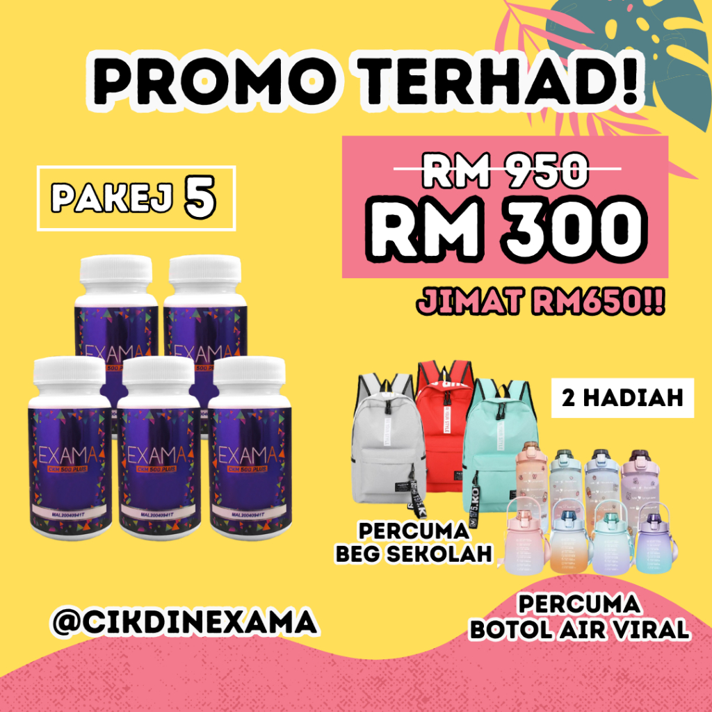 EXAM-A Vitamin Minda - PAKEJ 5 BOTOL RM300 + GIFT BOTOL AIR VIRAL ...