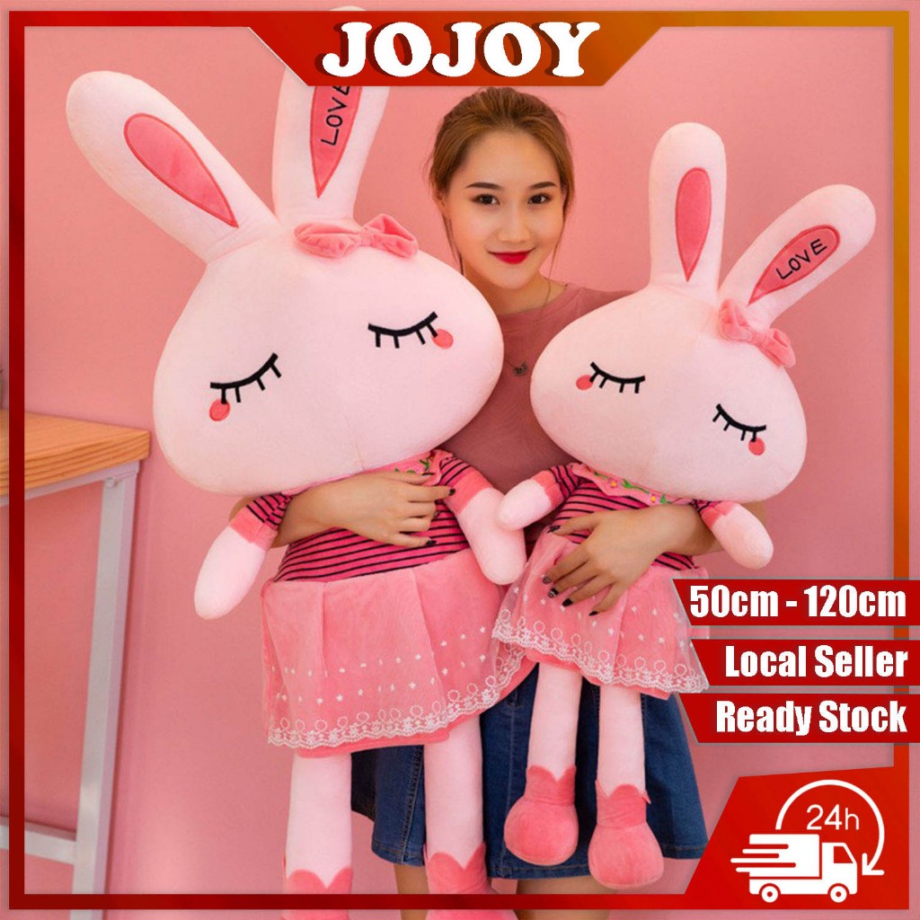 JOJOY Long Leg Rabbit Plushie Patung Arnab Cute Comel For Girl Pink ...