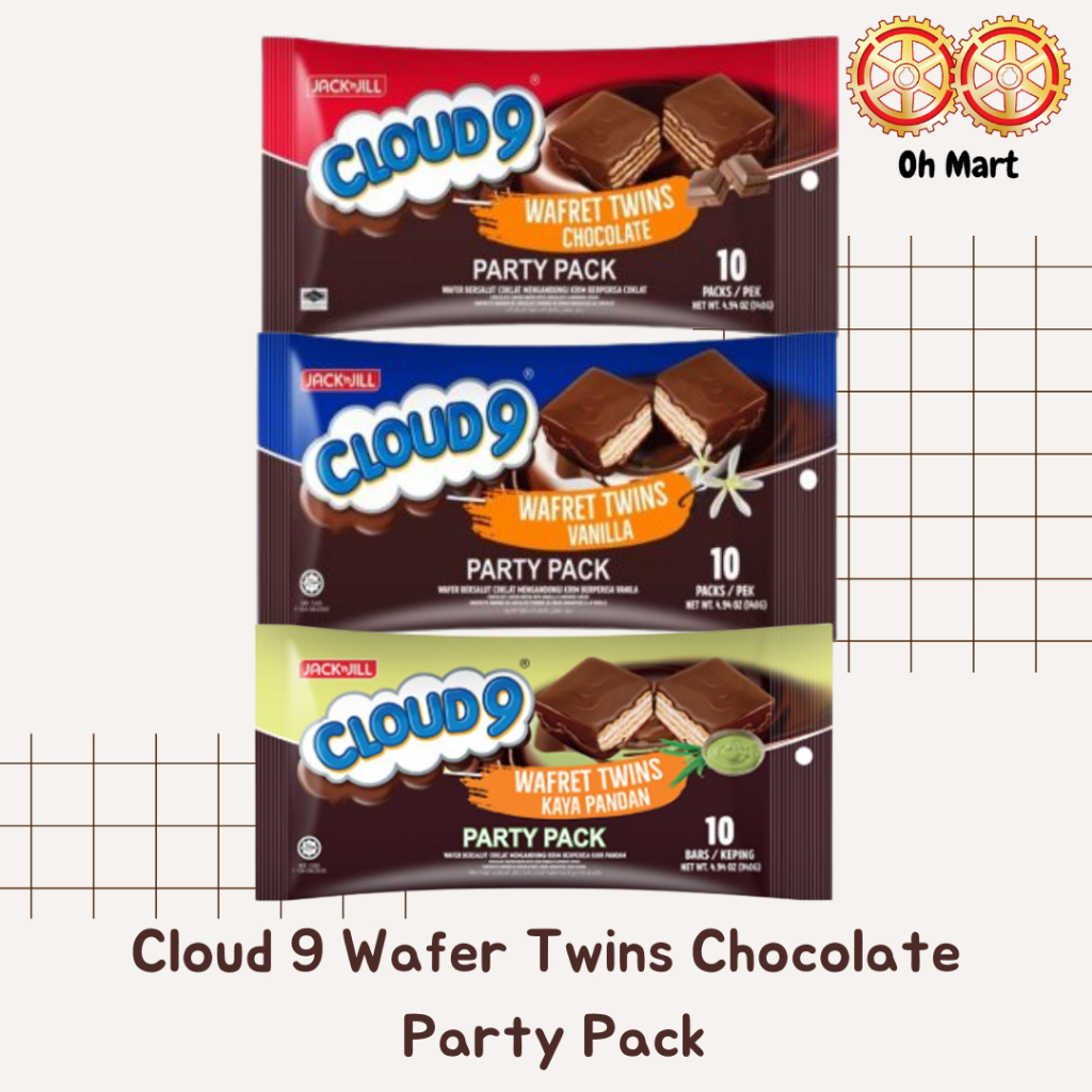 Cloud 9 Chocolate Coated Wafer Twins Chocolate/Vanilla Cream -14g x 10 ...