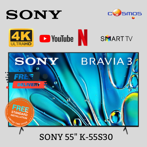 Sony BRAVIA 3 | 4K HDR Processor X1™ | 4K Ultra HD | Smart TV (Google TV) K-55S30 / K-65S30 / K ...