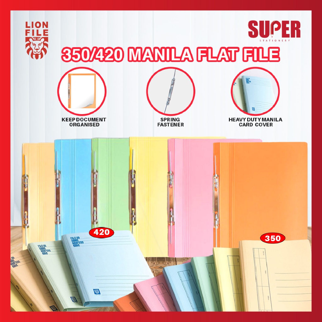[Super Stationery] Lion 350/420 SUK Fail Poket Dokumen Manila Spring ...