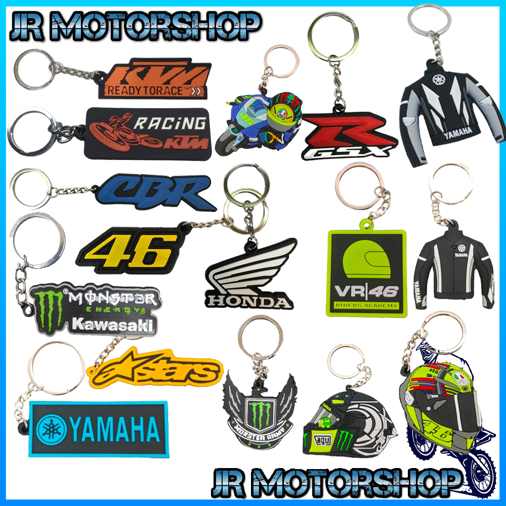 KEYCHAIN GETAH MOTORCYCLE HELMET MOTORBIKE YAMAHA LOGO 46 HELMET ...