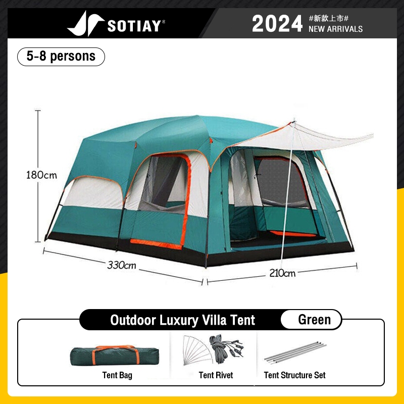Khemah camping tent besar waterproof 2 rooms Double Kemah murah Outdoor ...