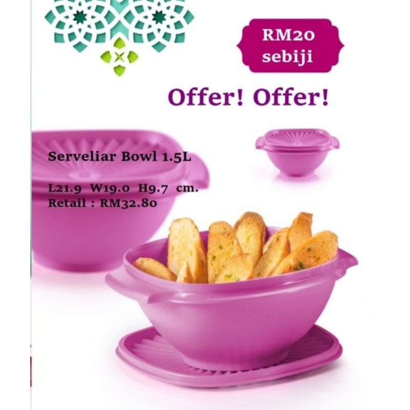 Tupperware Servelier bowl 1.5 liter 1pcs | Shopee Malaysia