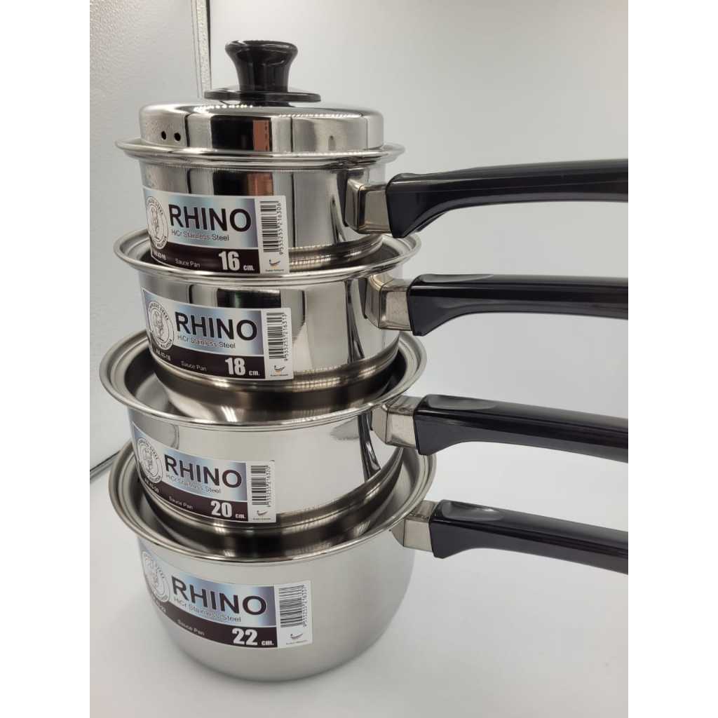Rhino Brand Stainless Steel Sauce Pot With Handle (18cm-22cm) | Shopee ...