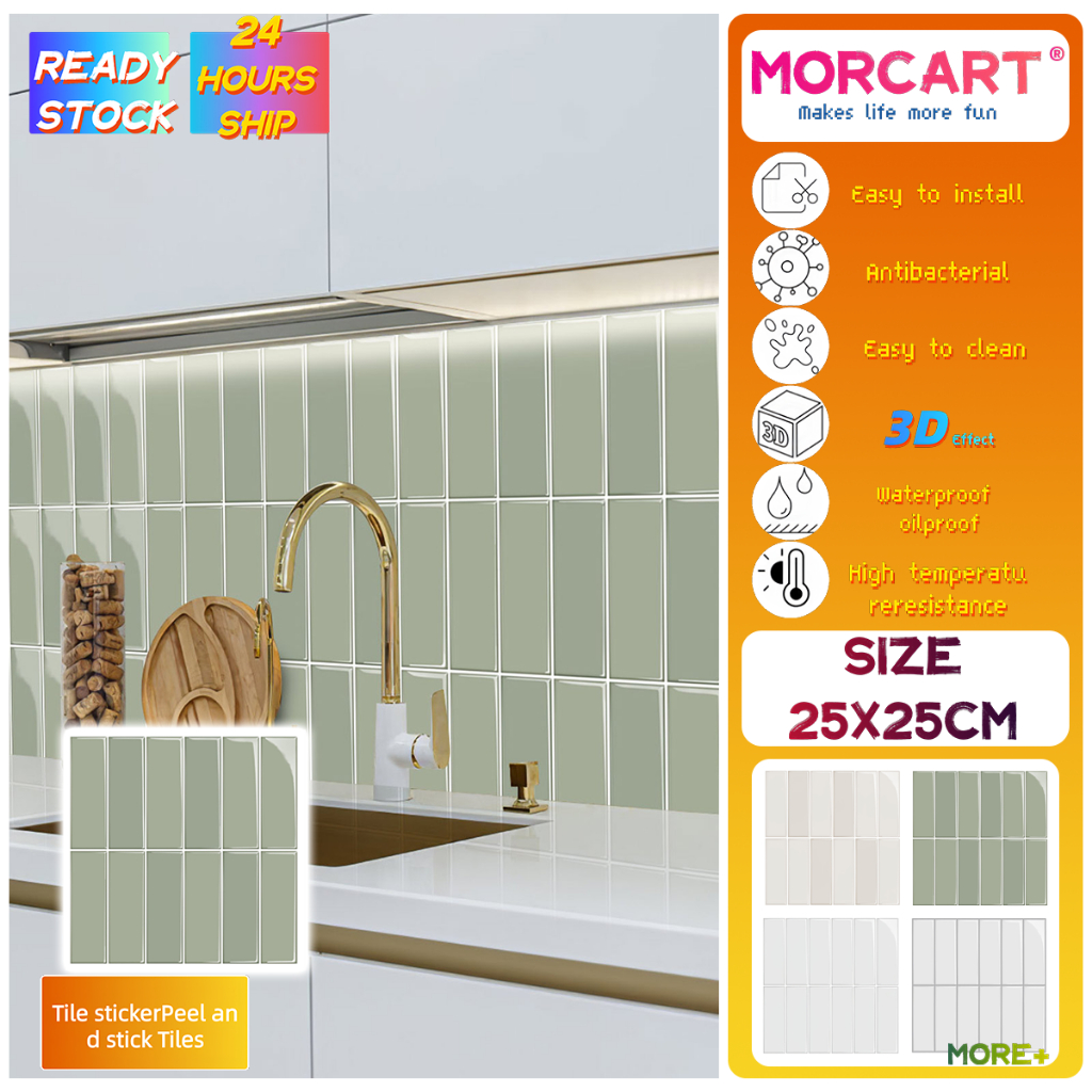🔥3D wall sticker 🔥 tile sticker porcelain wall sticker Kitchen bathroom ...