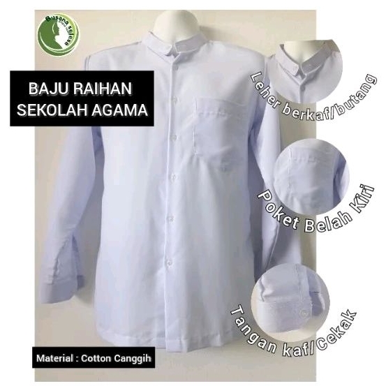 Baju Raihan Sekolah Lelaki Menengah Agama_ Cotton Canggih (Putih ...