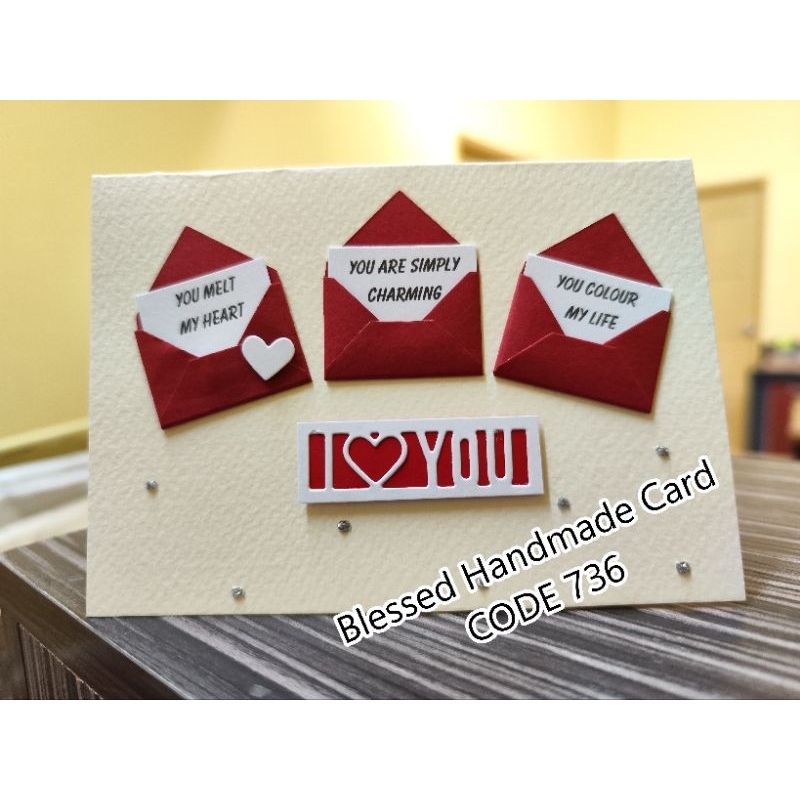 Handmade cards - sweet / Love / I love you Card (A6 size- folded card ...