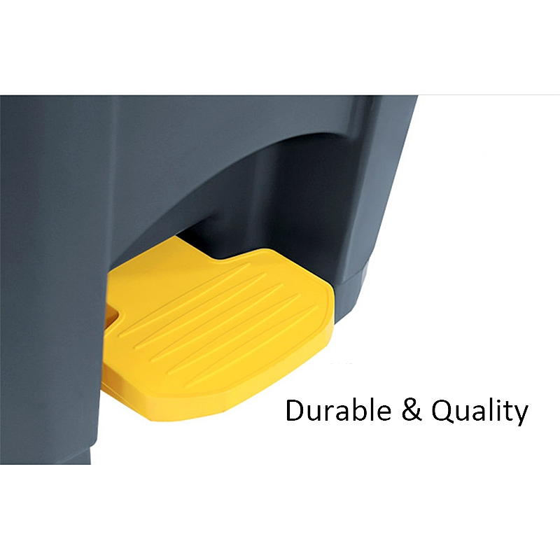 Plastic Dustbin Yellow Black With Foot Pedal Kitchen Dustbin Grey ...
