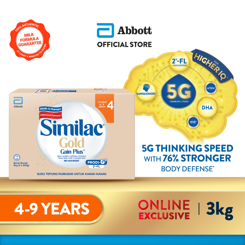 Similac Gold Gain Plus Step 4 Growing Up Milk for Faster Learning BIB ...