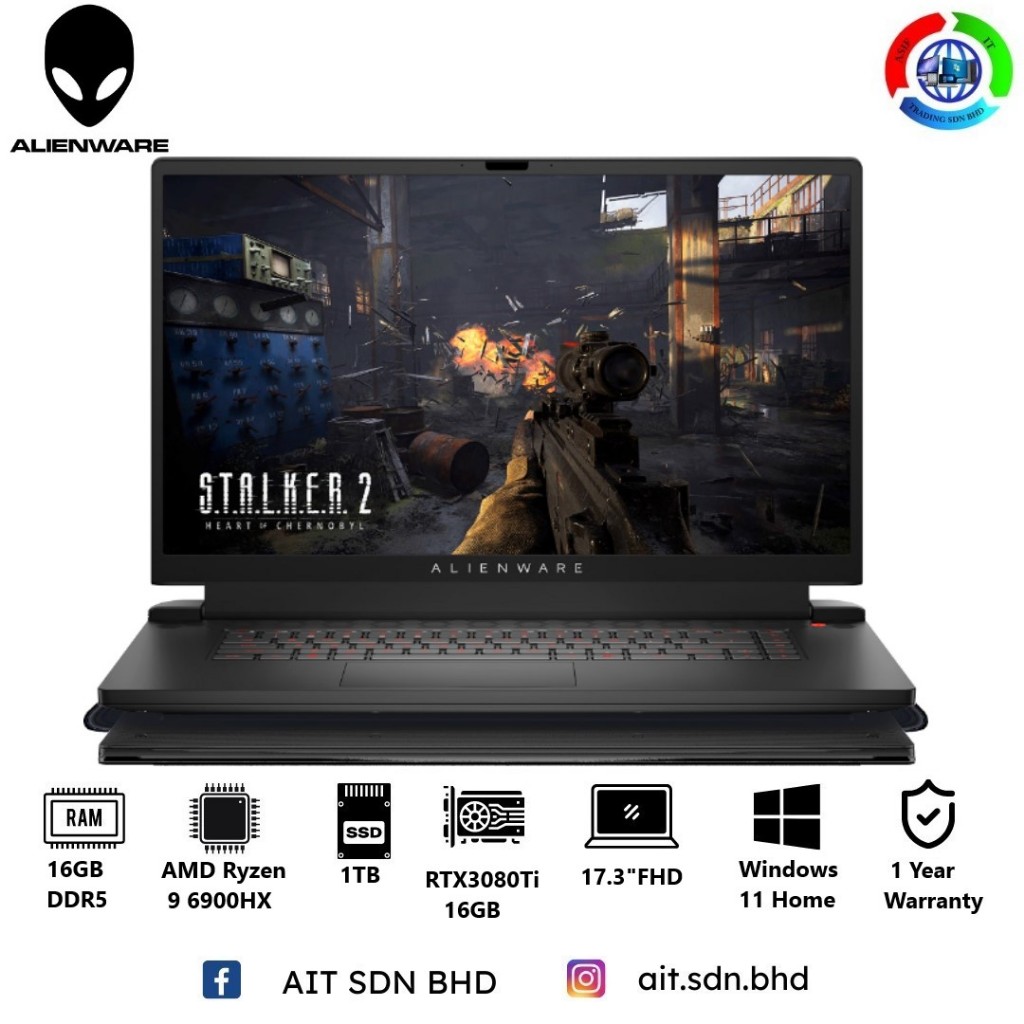 Alienware M17 R5 17.3"FHD Gaming Laptop AMD® Ryzen™ 9 6900HX 16GB 1TB ...