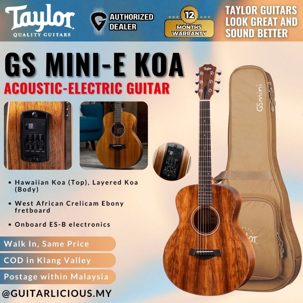 TAYLOR GS Mini-E Koa Acoustic-Electric Guitar with Bag ( GSMINI / GS ...