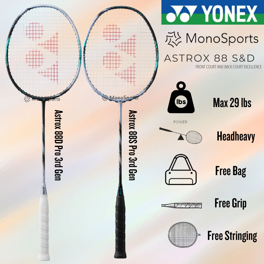 Monosports Yonex Astrox 88D Pro & Astrox 88S Pro 3rd Gen Head Heavy ...