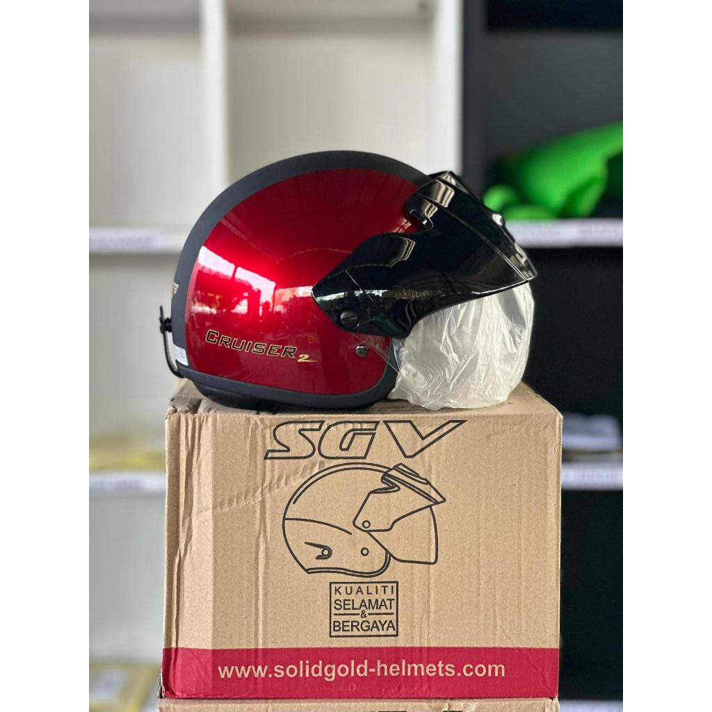 SGV CRUISER 2 VISOREX HELMET ORIGINAL 100% TOPI KELEDAR STENG SEPARUH ...