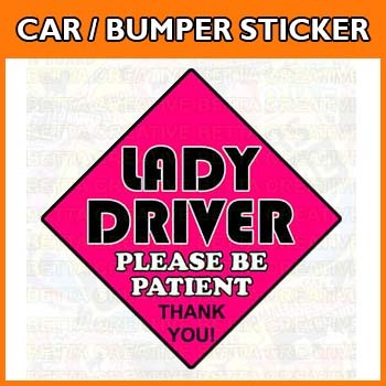 Lady Driver - Car Sticker / Bumper Sticker / Motor Sticker / Stiker ...