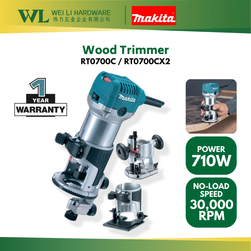 Makita 6/8mm Trimmer 710W RT0700C RT0700CX2 / wood trimmer / mesin kayu ...