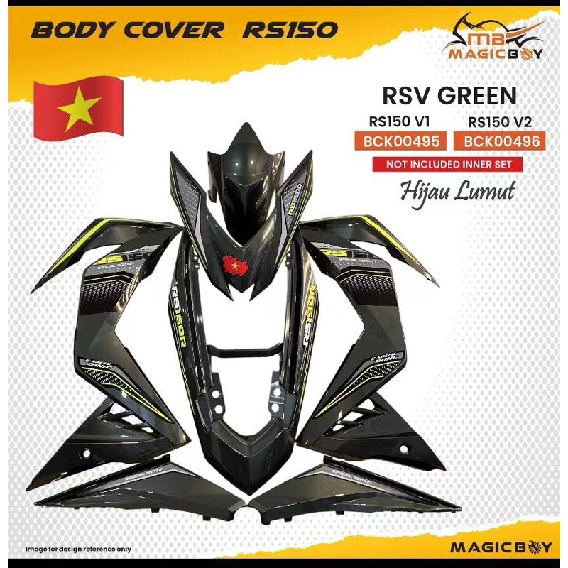 MAGIC BOY RS150 V2 RSV GREEN / GRAYISH GREEN BODY COVER SET (100% ...