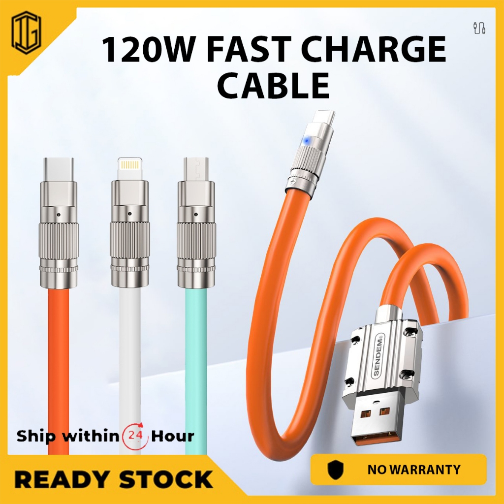 M68 120W Fast Charge Cable Micro Type C IOS Bend Resistant Fast ...