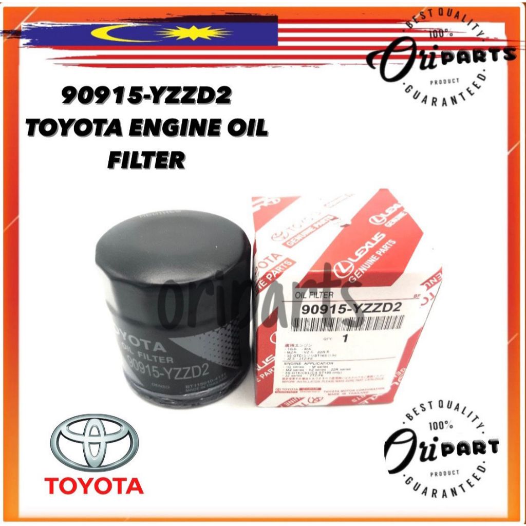 TOYOTA OIL FILTER 90915-YZZD2 HILUX INNOVA FORTUNER PRADO KUN25 KUN26 ...