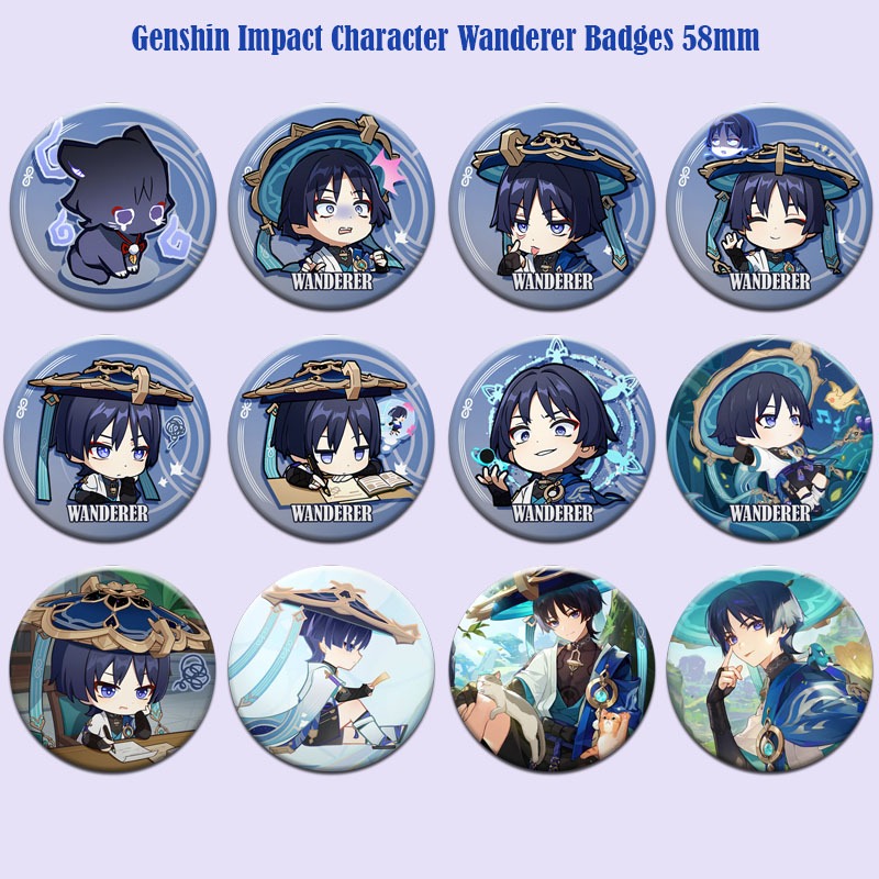 Genshin Impact Character WANDERER Pin Button Badge 58mm | Shopee Malaysia