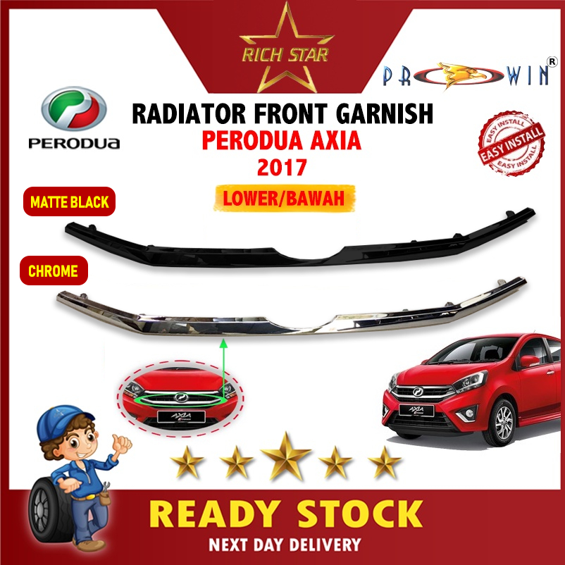 【PERODUA AXIA(17-21)BUMPER RADIATOR/ GRILLE/GARNISH CHROME MATTE BLACK ...