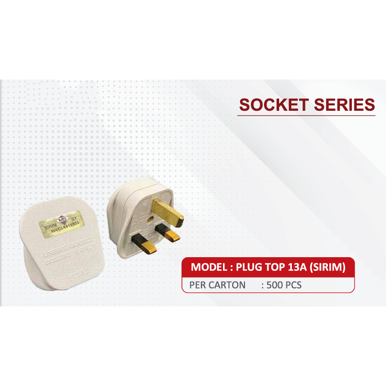 REDAY STOCK SIRIM 13A Plug Top 3 PIN PLUG Fused Kepala Plug Elektrik ...