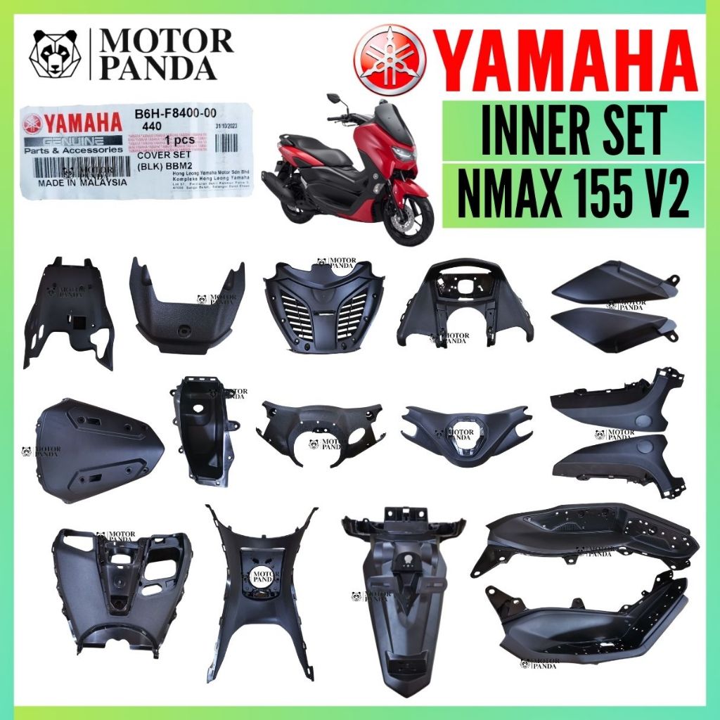 NMAX 155 V2 NMAX155 Inner Set Part Hitam Coverset Cover Black Mainpipe ...