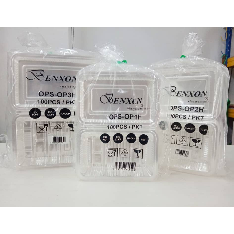 BENXON /ABBA OPS OP2H Clear Plastic Tray / Bekas Kuih (100pcs) | Shopee ...